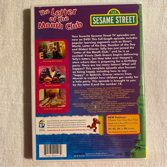 Sesame Street | Media | Sesame Street The Letter Of The Month Club Dvd ...